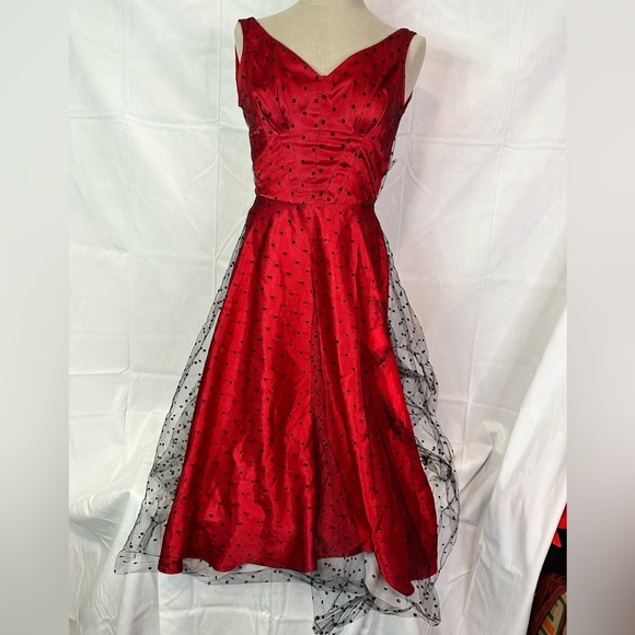 Stop Staring | Dresses | Stop Stating Red Satin Tulle Dress | Poshmark